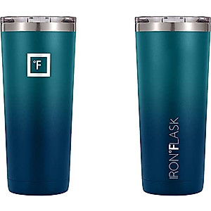 IRON °FLASK Classic Tumbler - 32 Oz, Vacuum Insulated Stainless Steel, Hot Cold, Double Walled, Thermo Travel Mug, Water Metal Canteen, Dark Night