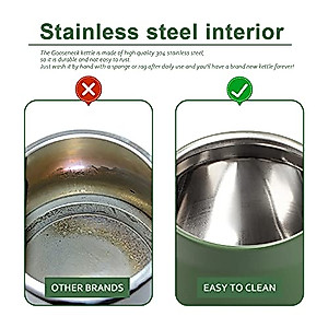 ECUZE Gooseneck Kettle With Thermometer for Stove Top, 40oz Coffee Kettle, Premium Food Grade Stainless Steel, Works On Stove And Any Heat Source, Pour Over Kettle for Tea and Coffee (blackish green)