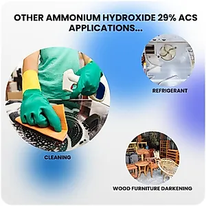 Ammonium Hydroxide 29% - ACS Reagent Grade - 1 Gallon - Uses: Cleaning Agent, Fertilizer, Plastics, Rayon, Rubber