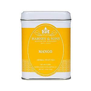 Harney & Sons Loose Herbal Fruit Tea Mothers Day Variety Gift Set (2 Pack, 8oz Total) - Mango & Peach Fruit Tea - Hibiscus, Rosehips, Apple Pieces & Natural Orange and Citrus Flavors - Caffeine-Free