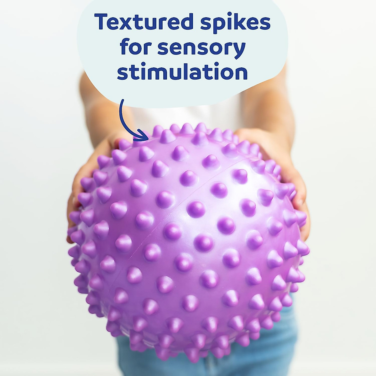 Fun and Function – Spiky Tactile Balls – Bumpy, Textured, Tactile Sensory Balls for Kids Ages 3+ – Set of 3 (5” Blue, 8” Purple & 9” Green)