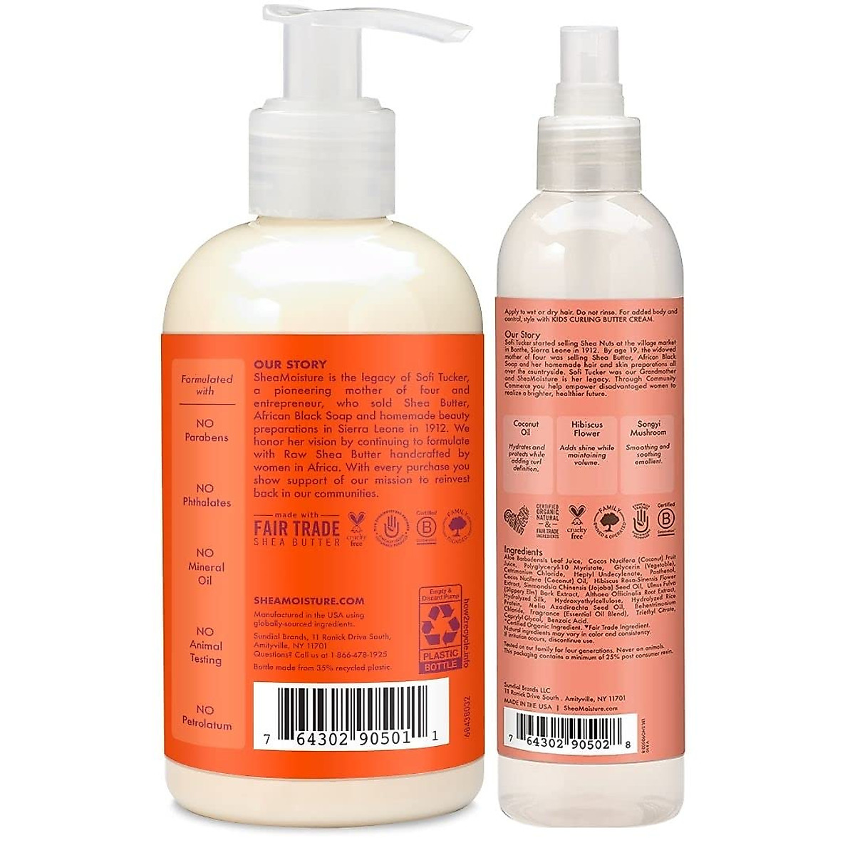 SheaMoisture KIDS Shampoo and Conditioner Set, Extra-Nourishing Mango & Carrot + Coconut & Hibiscus Detangler Spray for KIDS, 8 Fl Oz (3 Piece Set)