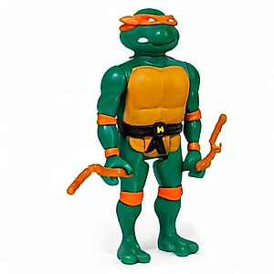 Super7 Teenage Mutant Ninja Turtles Michelangelo 3.75 in Reaction Figure