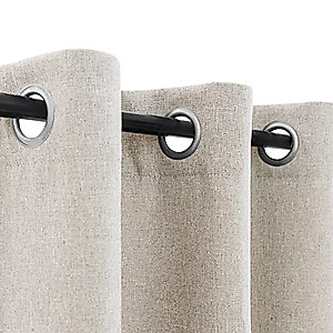 jinchan Textured Curtain for Bedroom Room Darkening Extra Wide for Room DividerThermal Curtain Living Room Linen Look Textured Thermal Insulated Curtain Grommet 1 Panel 100" W* 84" L Greyish Beige