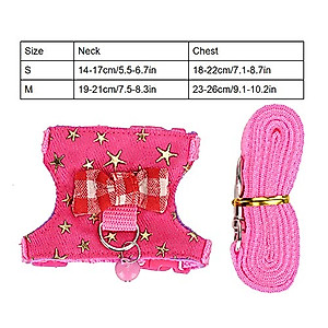 Hamster Harness, Adjustable Walking Vest Set Leash Walking Harness Vest Leash Set for Syrian Hamster Squirrels Gerbils Golden Bears Ferret(S) Leashes