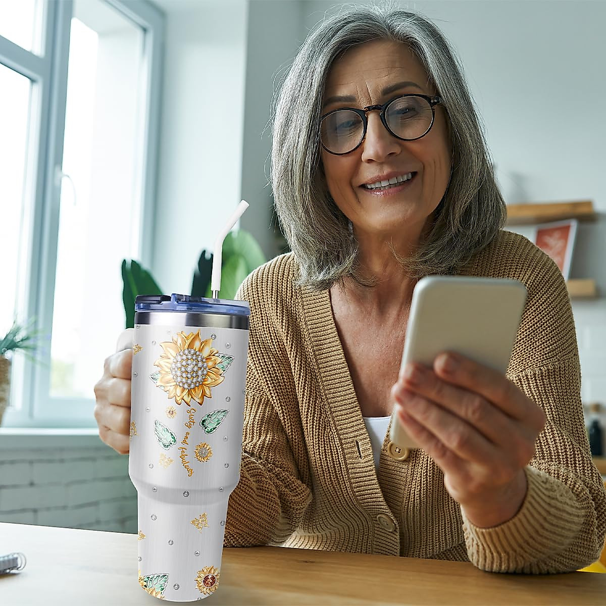 Biomlon 60th Birthday Gifts for Women Tumbler 40oz, Happy 60th Birthday Decorations, 60 Year Old Gifts for Women/Her/Mom/Grandma