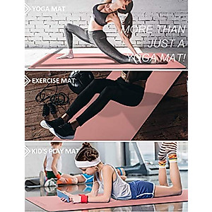 Yoga Mat with Strap, 1/3 Inch Extra Thick Double-sided Non Slip, Professional TPE Mats for Women Men, Workout Yoga, Pilates and Floor Exercises
