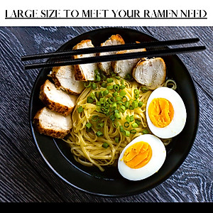 MORGY Unbreakable Set of 2 Ramen Bowls with chopsticks and Spoons- 42 OZ Japanese Style Black Noodle Soup Bowls Set- Asian Soup Bowl for Ramen, Pho, Salad, Poke, Soup, Chopstick Holders
