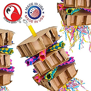 Bonka Bird Toys 3734 Clown Box Medium Bird Toy Conure African Grey Shred Pleasure