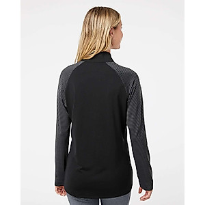 adidas Womens Stripe Block Quarter-Zip Pullover, 3XL, Team Navy Blue