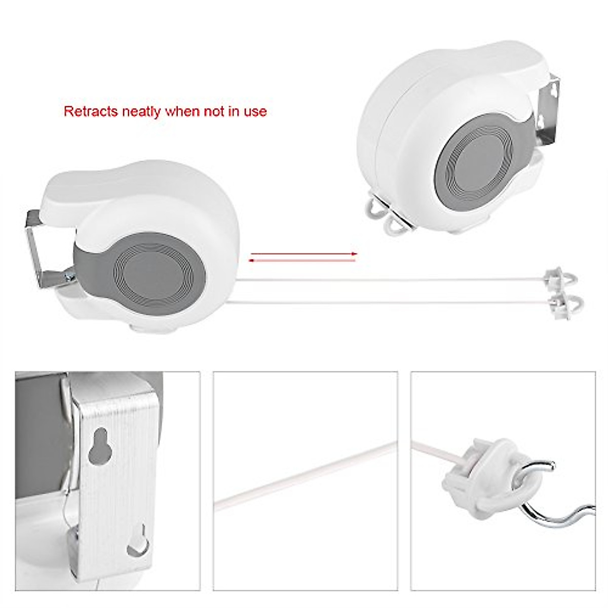 Semme Drying Clothes Line, Dual Retractable Washing Line Can Be Used As a Retractable Washing Line, and Airer Indoor and Outdoor