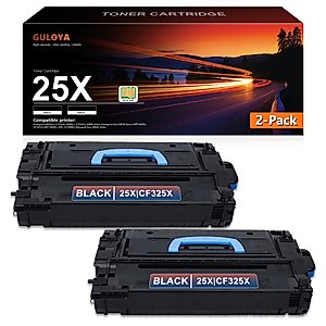 2-Pack (with Chip) Black Toner 25X | CF325X Toner Cartridge Compatible Replacement for HP 25X Toner Enterprise M806dn M806x+ M806 Series Enterprise Flow M830 Series Printer