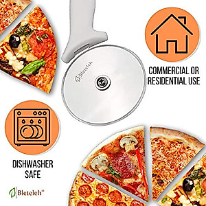 Bleteleh Pizza Cutter, Pastry Cutter, Professional Food Service Quality, 4-inch Stainless Steel Wheel Blade