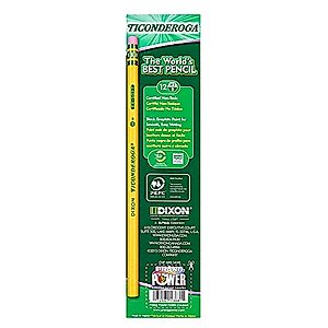 Ticonderoga Yellow Pencil, No.1 Extra Soft Lead, Dozen DIX13881