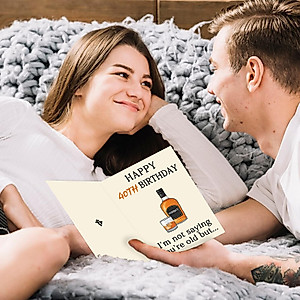 Zyulin Funny Whiskey 40th Birthday Card, 40th Birthday Gifts Women Men, Unique 40th Birthday Decorations for Him Her, Happy 40 Year Old Birthday Card Gift for Husband Wife