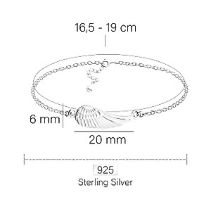 Sofia Milani - Solid 925 Sterling Silver Bracelet for Women - Feather Wing Pendant - 30135