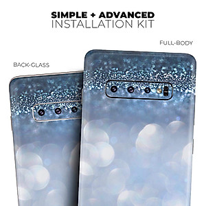 DesignSkinz Royal Blue and Silver Glowing Orbs of Light Protective Vinyl Decal Wrap Skin Cover Compatible with The Samsung Galaxy S20 (Screen Trim & Back Glass Skin)