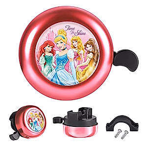 Akkya Bike Bicycle Bell Horn for Kids Adults Cute Kawaii Princess Cycling Handlebars Knee Scooter Accessories for Women Girls Electric Mountain Bike Ring Bell Biking Bicicle Accessories Loud (Pink)