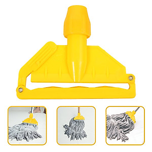 Baluue Commercial Mop Clamps-Quick- Change Head Mop Handle -Heavy Duty Mop Head Replacement Holder Gripper Mop Wet Mop Handle Clamp Mop Handles for Wet Mop Yellow