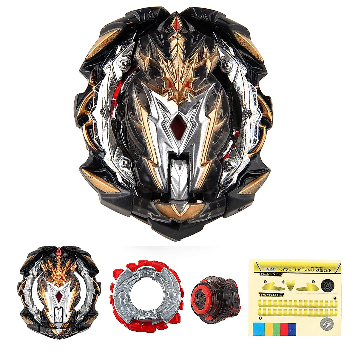 Dwin Bey Battle Burst Blade GT B 153 Prime Apocalypse Dagger Ultimate Reboot Black Left and Right Launcher Handle Starter Set Gaming Battling Top God Bay LR Bey Launcher Spinning Toys Gift for Boy