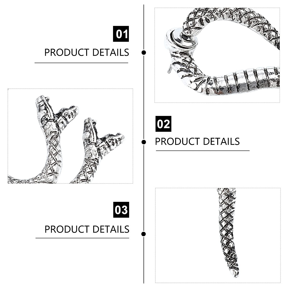 Generic 2pcs Ear Cuff Jewelry Snake Shape Cuff Earring Gothic Climber Earrings Punk Ear Decoration Halloween Novelty Ear Jewelry for Women Men, Silver, 6x5cm (44L0N438AU1209QIV7S)