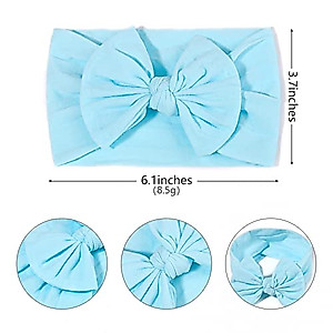 YHXX YLEN 20PCS Baby Girl Headbands with Bows Nylon Hair Bow Elastics Newborn Headbands for Baby Girls Infant Toddlers
