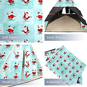 Y-DSIWX Guinea Pig House Bed, Rabbit Large Hideout, Small Animals Nest Hamster Cage Habitats Funny Santa Claus Dancing Cute Christmas Element