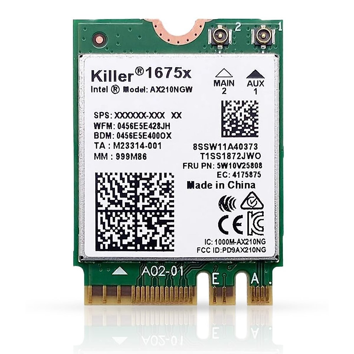 HighZer0 Electronics AX1675x Killer Series Upgraded WiFi 6E Adapter | Gaming WiFi Adapter | M.2 Wifi Card | 2.4 Gbps WiFi for PC | Supports Bluetooth 5.3 & Intel, AMD with Windows 10+, Linux (AX1675x)