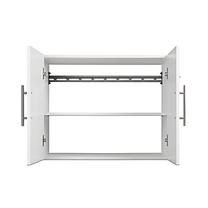 Prepac HangUps 30" Upper Garage Cabinet, Bathroom Cabinet Wall Mount, Laundry Cabinet, Kitchen Wall Cabinet, Ideal for Garage, Kitchen and Laundry Organization 30" W x 24" H x 16" D, White