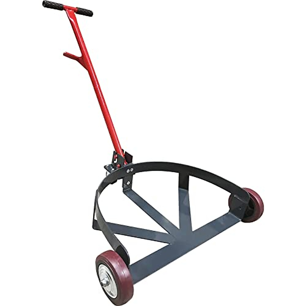 55 Gallon Drum Dolly, Drum Caddy, Drum Truck, Steel, PU Wheels, Low Profile, 1100 lbs Capacity, Pake Handling Tools