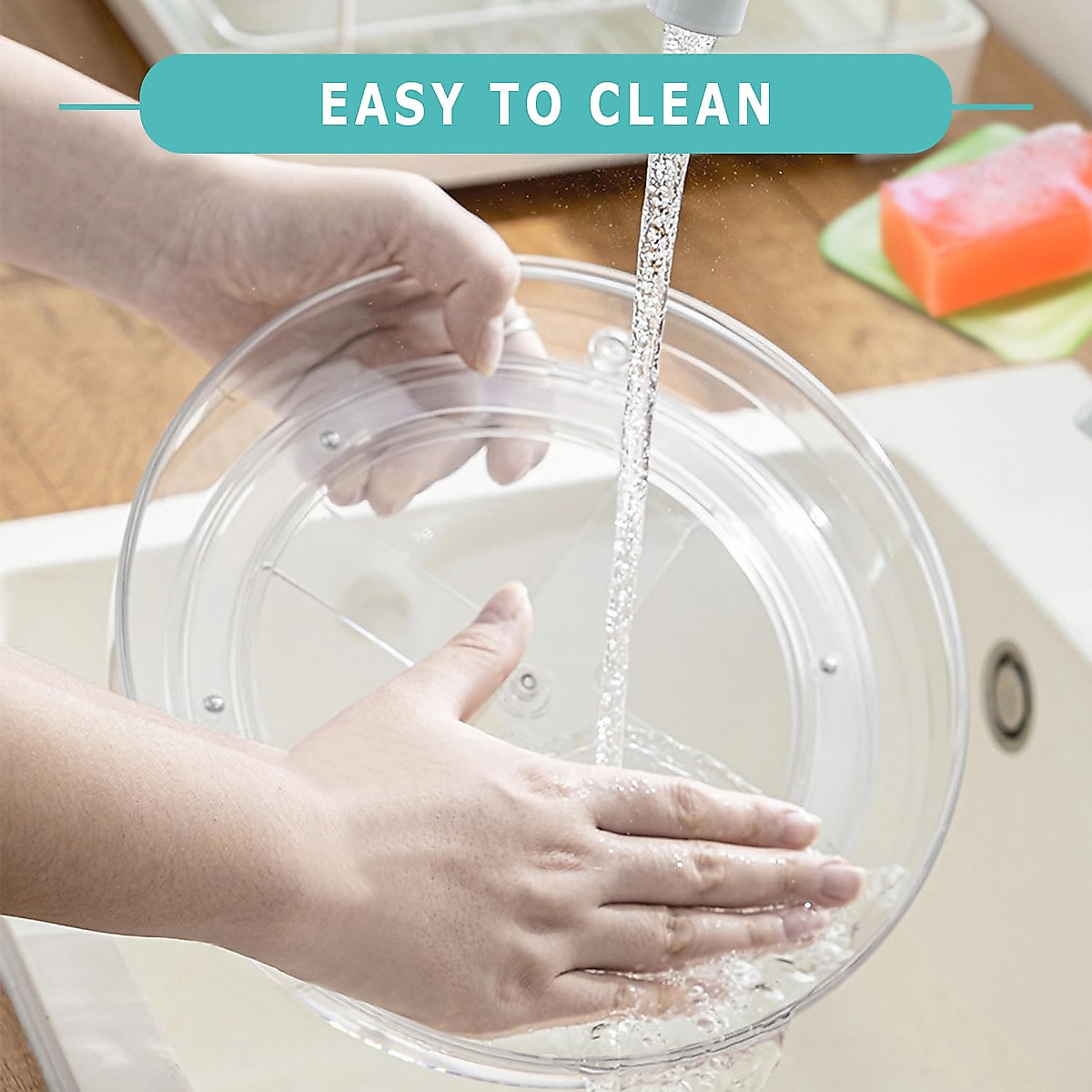 JelKen Lazy Susan Turntable Cupboard Organizer, 2 Pack Rotating Spice Racks for Kitchen, Cabinet, Pantry, Refrigerator (9"x1.38")