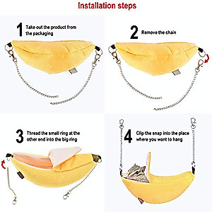 KUDES Banana Hamster Bed House Hammock Small Animals Hanging Warm Bed House Cage Nest Hamster Accessories