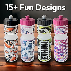 50 Strong Kids Water Bottle | 22 oz. BPA- Free Sports Squeeze Water Bottles with Pull Top Cap |Perfect Water Bottle for School | Reusable & Durable for Boys & Girls | Made in USA