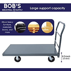 BISupply Flat Dolly Cart with Wheels Heavy Duty 24x48 Cart 1 Pack - 2000lb Capacity Flatbed Hand Truck
