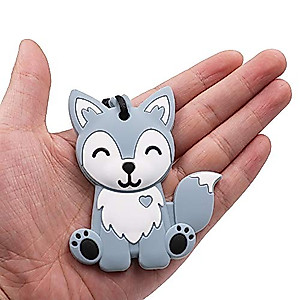 Sensory Chew Necklaces for Kids, Boys, and Girls - 2 Pack Fox Silicone Chewy Toys for Autism, ADHD, SPD, Chewy Oral Motor Chewing Toy for Adults