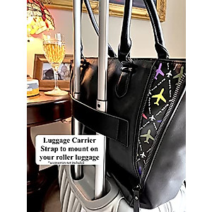 StayFly Aviation Handbag for Women – Leather Women's Handbag with Airplane Print – Large Storage Capacity – Stylish Women Bag for Travel, Flight