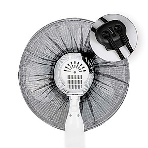 2 Pack-18" Fan Safety Protection Cover,Kid Children Finger Protect Fan Net Guard,Washable Pedestal Fan Dustproof Cover,Summer Home Fan Safety Dust Cover for Parents of Toddlers(1pcs/Black+1pcs/White)