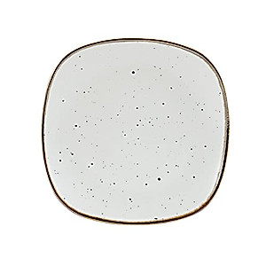 Pfaltzgraff Decker Square 16 Piece Dinnerware Set, Service for 4, White Speckled