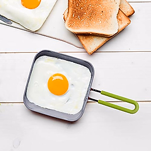 GreenPan Mini Healthy Ceramic Nonstick, 5" Square Egg Pan, PFAS-Free, Dishwasher Safe, Stay Cool Handle, Black