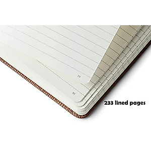 VALERY Vegan Leather Bound Journal – Slim A5 Lined Journals for Women and Men – Refillable Brown Writing Journal Notebook for Writers - Personalized Writing Gift Journal for Teachers Vegetarians