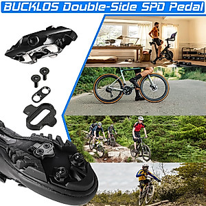 BUCKLOS SPD Clip Pedals PD-M780 MTB Mountain Bike Clipless Dual Sided Pedals - Road Bike Spin Bike Sealed Bearing Bicycle Clips in Pedal Compatible with Shimano SPD Cleats (9/16" Aluminum)