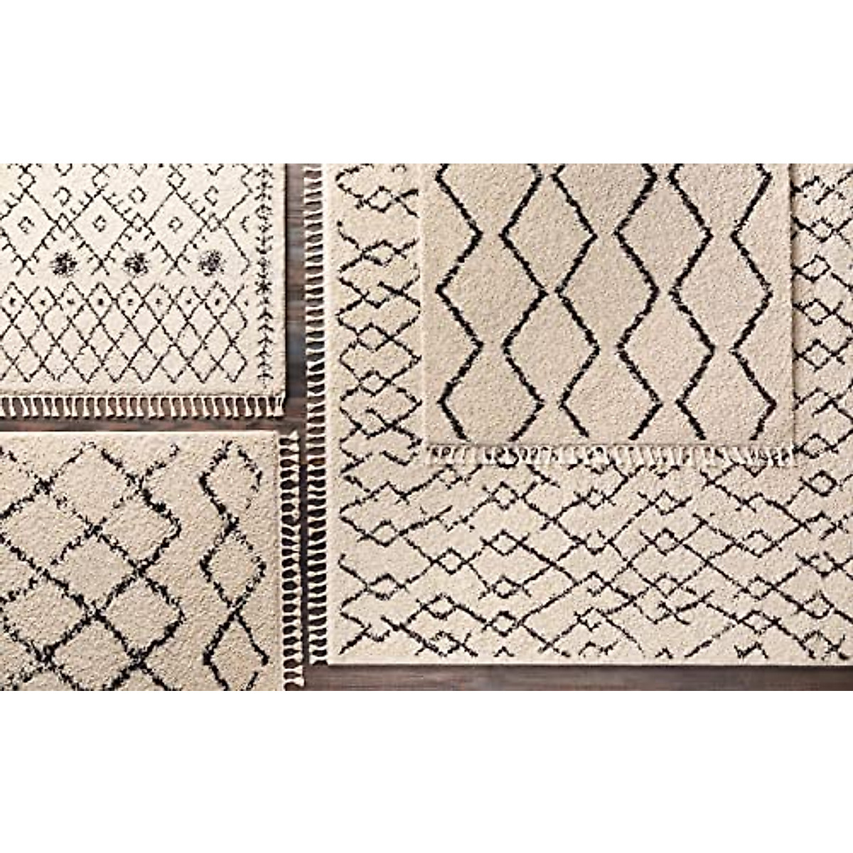 Mark&Day Area Rugs, 5x7 Macolm Bohemian/Global Charcoal Area Rug, Beige/Black/Cream Carpet for Living Room, Bedroom or Kitchen (5'3" x 7'3")