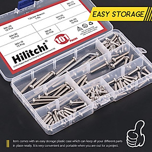 Hilitchi 100Pcs 7Sizes M4 Button Head Torx Security Screws Stainless Steel Tamper Proof Screws w T20 Bit, M4x8/12/16/20/25/30/35(Assortment Kit)