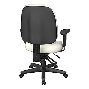 Office Star Ergonomic Mid Back Office Desk Chair with Adjustable Height, Tilt, and Padded Arm Rests, Dillon Snow Fabric