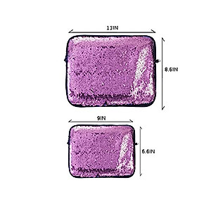 Set of 4 Sequin Clutch for Women Mermaid Flip Purse for Girls Neoprene Crossbody Purse with Detachable Strap Clutch Purses - FUNLAVIE