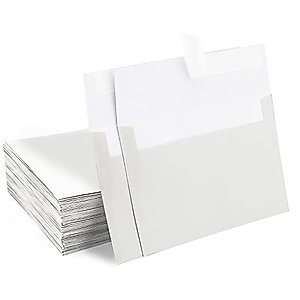 100 Pack Silver A7 Envelopes with 5 x 7 Card Envelopes Bulk Self Adhesive Seal Envelopes Invitation Envelopes for Weddings Invitations Birthday Baby Shower Metallic Silver Envelopes