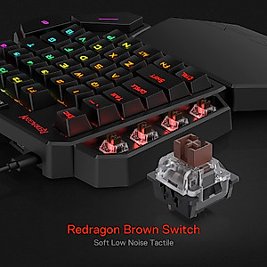 Redragon K585 One-Handed Keyboard and M656 Gainer Wireless Gaming Mouse Bundle