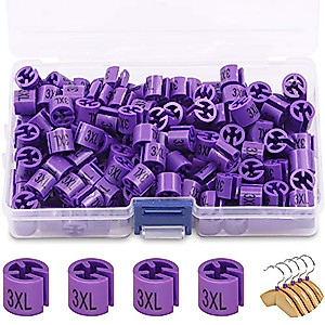 Mardatt 150Pcs 3XL Size Clothes Hanger Size Markers Color-Coding Garment Size Markers Tags with Sturdy Storage Box