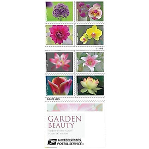 USPS Garden Beauty Forever Postage Stamps Book of 20 self-stick First Class Wedding Celebration Anniversary Flower Party (20 Stamps)