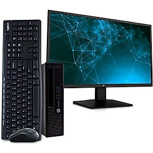 HP EliteDesk 800 G1 Ultra Small Business PC Desktop Computer, Intel Core i5, 8GB RAM, 500GB HDD, Windows 10 Pro, New 23.6 FHD LED Monitor, 16GB Flash Drive, Wireless Keyboard & Mouse, WiFi (Renewed)